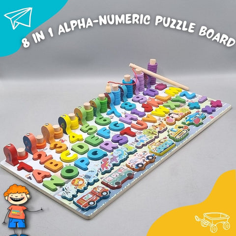 8 In 1 Alpha-Numeric Puzzle Board – School Mall - Educational Toys ...