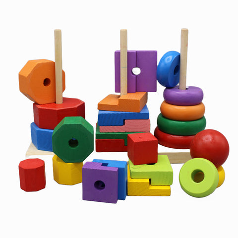 Wooden Three Column Tower – School Mall - Educational Toys - Preschool ...