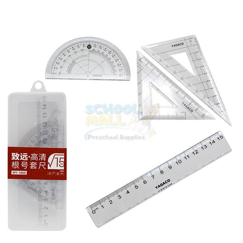 4 Pcs Math Geometry Ruler Set – School Mall - Educational Toys ...