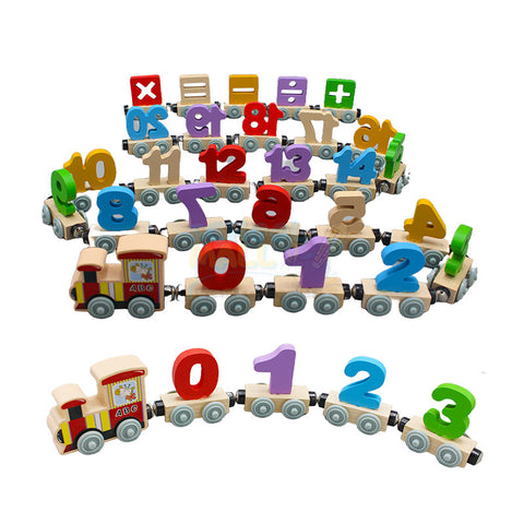 Wooden Magnetic Digital Train 0 to 20 with Signs – School Mall ...